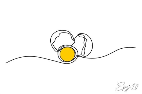 Premium Vector Broken Egg Continuous Line Vector Illustration