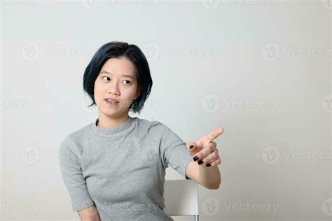 Young Attractive Asian Chinese Malay Woman Pose Face Body Expression