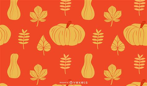 Pumpkins And Leaves Autumn Pattern Vector Download