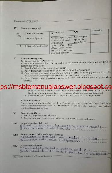 22001 Fundamentals Of Ict Solved Lab Manual Pdf Manual Answer Msbte