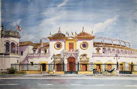 Acuarela De La Plaza De Toros De La Real Maestranza De Sevilla Sevilla