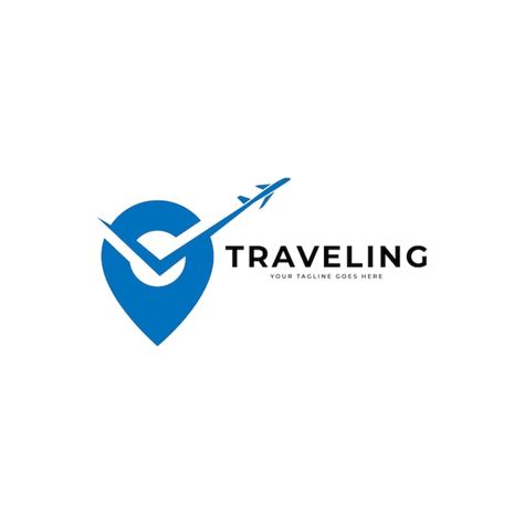 Modelo De Vetor De ícone Do Logotipo De Viagens Vetor Premium