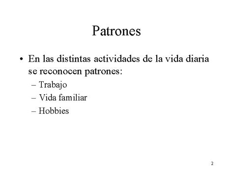 PATRONES DE DISEO 1 Patrones En Las Distintas