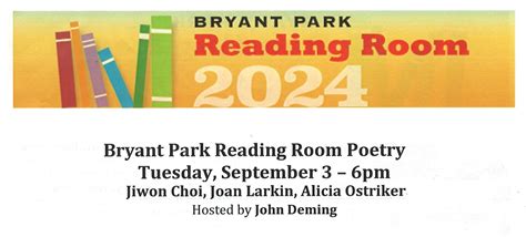 Jiwon Choi Joan Larkin And Alicia Ostriker At Bryant Park Don Yortydon Yorty