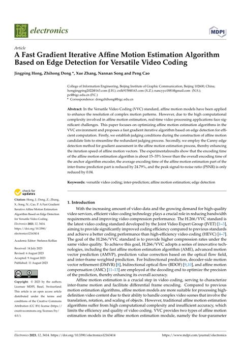 Pdf A Fast Gradient Iterative Affine Motion Estimation Algorithm