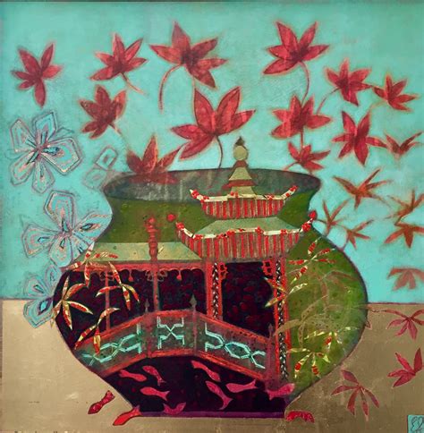 Pagoda And Maple Leaves Emma Forrester Fine Artist