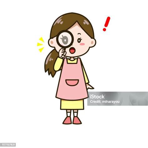 돋보기로 찾는 것을 갈아 낸 여성의 일러스트 20 29세에 대한 스톡 벡터 아트 및 기타 이미지 20 29세 30 39세