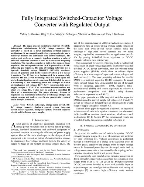 Pdf Fully Integrated Switched Capacitor Voltage Converter With