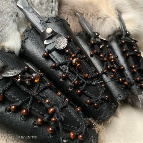 Dagger Bracer Set Black Etsy