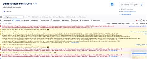 Package Page Multiple Errors On The Browsers Console · Issue 615 · Cdklabsconstruct Hub