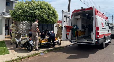 Goionews Mulher fica ferida em acidente entre moto e carro em Goioerê