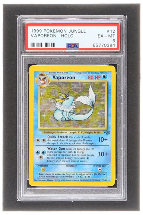 Vaporeon 1999 Pokemon Jungle Unlimited 12 Holo Psa 6 Pristine Auction