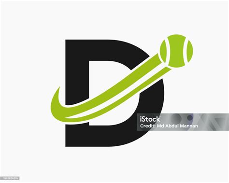 이니셜 편지 D 테니스 로고 개념은 움직이는 테니스 공 아이콘입니다 테니스 스포츠 로고 타입 기호 Championship에 대한 스톡 벡터 아트 및 기타 이미지 Istock