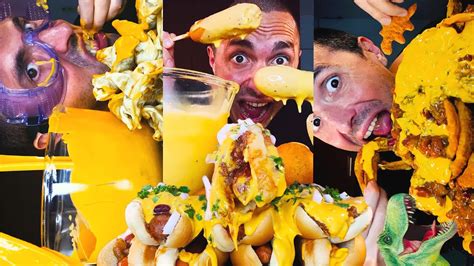 3 Hours Asmr Eating Too Much Cheese Sauce Youtube