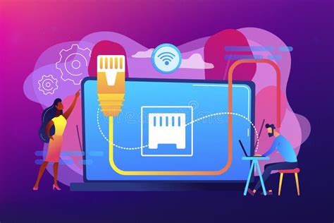 Ejemplo Del Vector Del Concepto De La Conexi n De Ethernet Ilustración