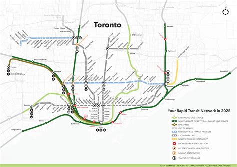 Toronto Transit Network By 2025 Funded Map From Metrolinx Rtoronto