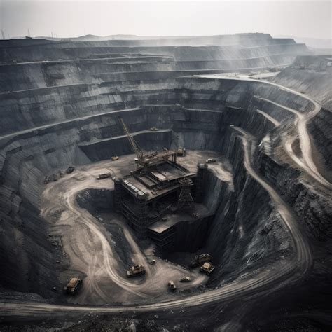 Premium Ai Image Open Pit Mine Extractive Industry For Coal Generative Ai