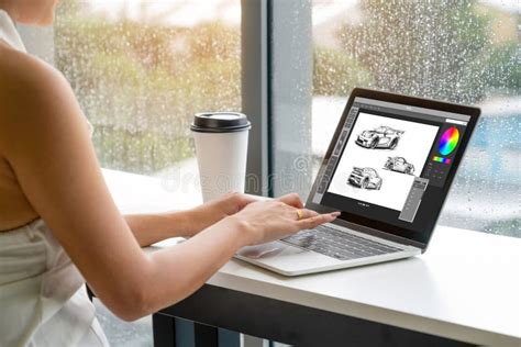 Electric Car Design Software On Computer Screen Show Simulation