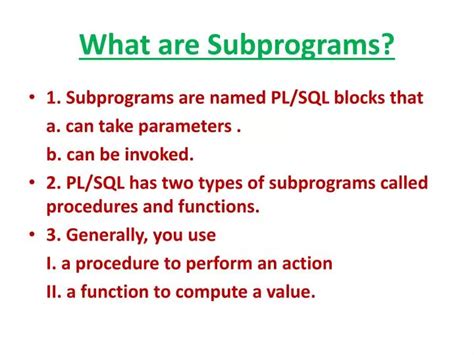 Ppt What Are Subprograms Powerpoint Presentation Free Download Id