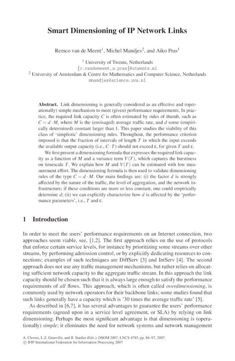 Pdf Smart Dimensioning Of Ip Network Links · Smart Dimensioning Of Ip Network Links Remco Van