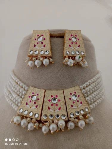 Brass Multicolor Meenakari Choker Necklace Set Box At Rs 400piece In
