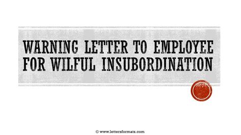 Warning Letter For Insubordination