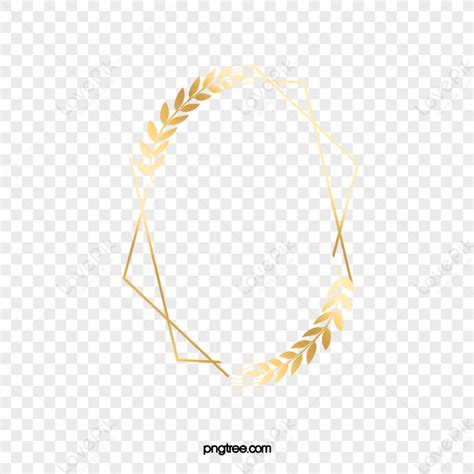 금빛 식물 일러스트 기하 경계여행선박확대 Png 일러스트 무료 다운로드 Lovepik