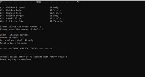 Restaurant Menu In C With Source Code Source Code And Projects
