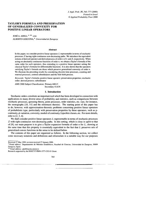 Pdf Taylors Formula And Preservation Of Generalized Convexity For