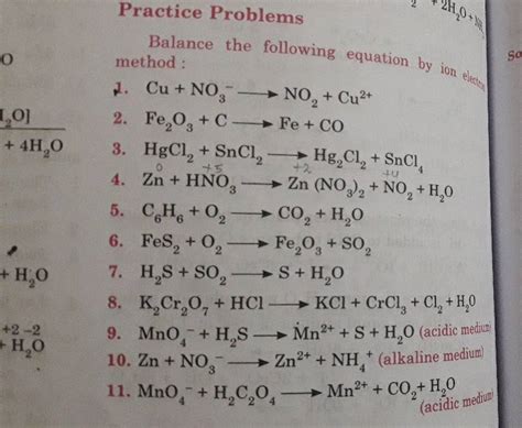 Practice Problems Balance The Following Equation By Ion Elence Method