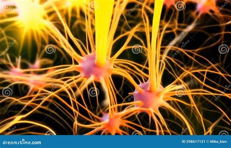 Neural Cells Abstract Scientific Illustration Stock Image Image Of