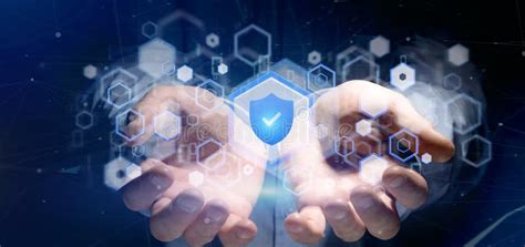 Man Holding A Shield Web Security Concept D Rendering Stock Photo Image Of Businessman Check
