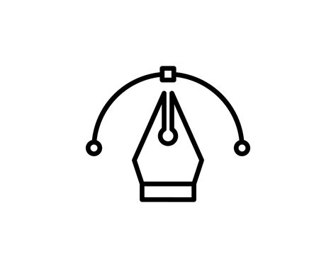Pen Tool Icon Vector Bezier Curve With Pen Linear Sign Or Logo