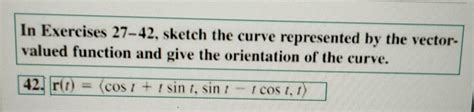 Solved In Exercises Sketch The Curve Represented By Chegg