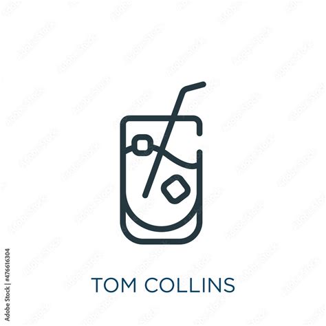 Tom Collins Thin Line Icon Cocktail Juice Linear Icons From Drinks Concept Isolated Outline