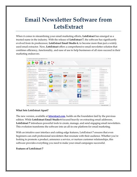 Ppt Email Newsletter Software From Letsextract Powerpoint Presentation Id 13902731