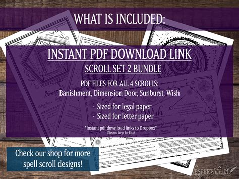 Dnd Printable Spell Scrolls Tabletop Prop Magic Black And White Design