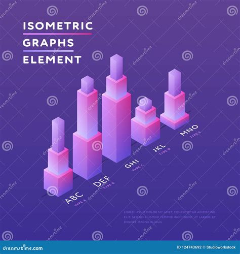Stylish Design Of Isometric Graphs Vector Illustration Cartoondealer
