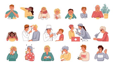 Nasal Diseases Flat Set 28571617 Vector Art At Vecteezy