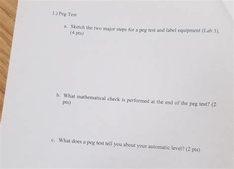 Solved 1 Peg Test A Sketch The Two Major Steps For A Peg Chegg