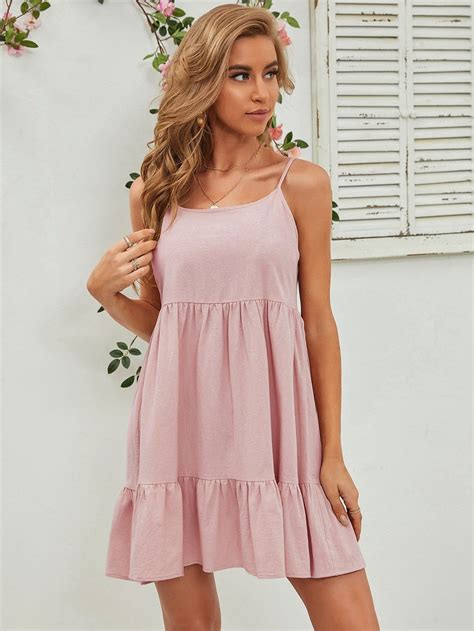 Ruffle Hem Cami Dress Womens Trendy Dresses Cami Dress Ruffle Trim