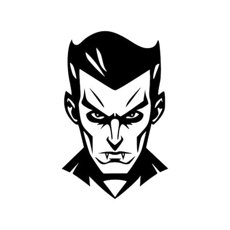 Premium Vector Dracula Vampire Face Black Outlines Vector Illustration