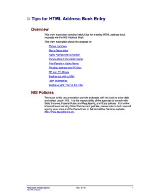 Fillable Online Tips For HTML Address Book Entry Fax Email Print PdfFiller