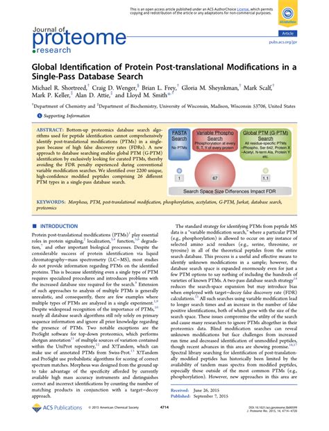 pdf global identification of protein ptms in a single pass database