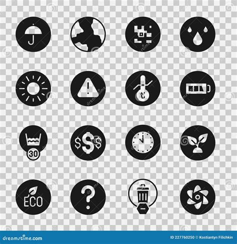 Set Test Tube And Flask Plant Based Battery Qr Code Exclamation