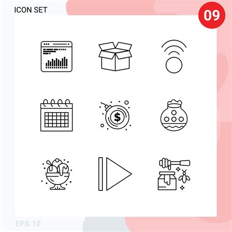 9 Universal Outlines Set For Web And Mobile Applications Pot Bombshell Signal Bomb Explosion