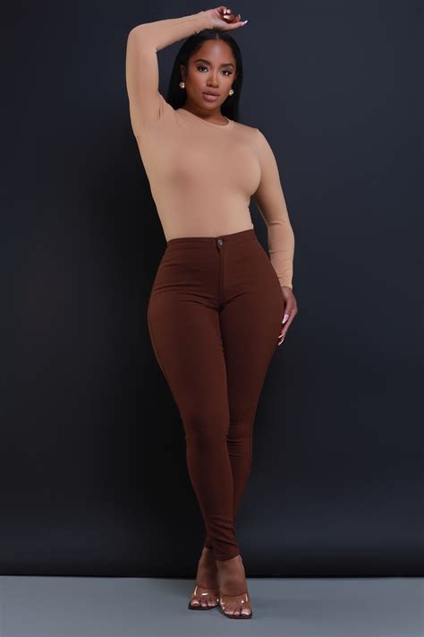 Super Swank High Waist Stretchy Jeans Chocolate Swank A Posh