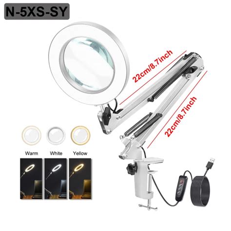 Toolour 5x Hegesztő Nagyító Usb 3 Színek Led Világító Lámpa Loupe Reading Rewing Rework