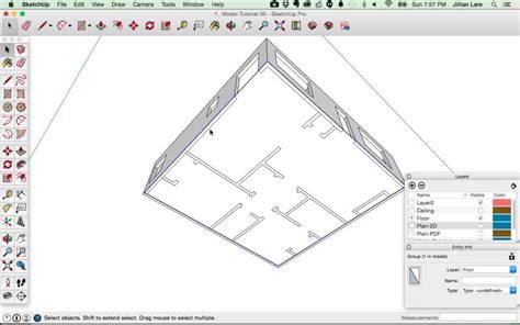 Draw A 3D House Model In SketchUp From A Floor Plan Camera Drawing