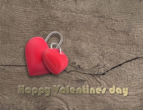 Two Hearts Locked Together Valentines Day People Romance Photo